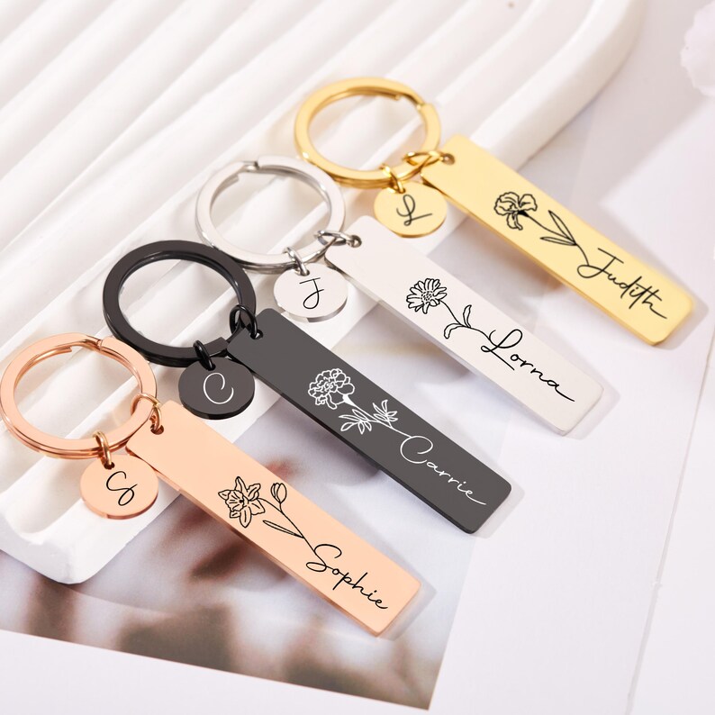Personalized Stainless Steel Keychain, Custom Engraved Key Fob ...