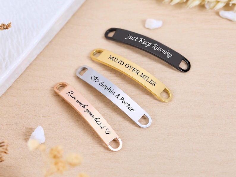 Personalised Metal Shoe Tags, Custom Running Shoe Tags, Metal Shoe Lace ...