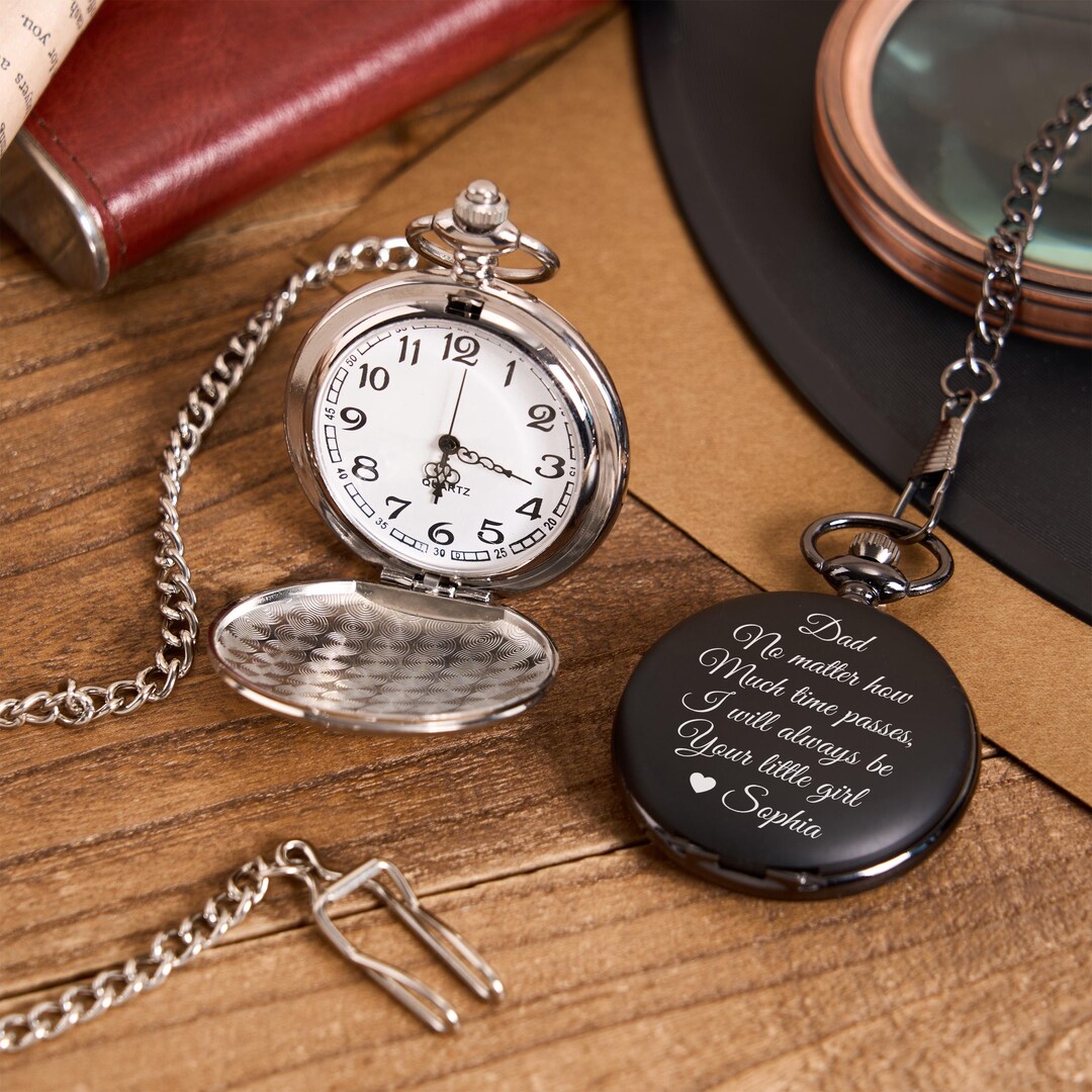 Personalized Father's Day Gift, Gift for Dad, Engraved Pocket Watch ...