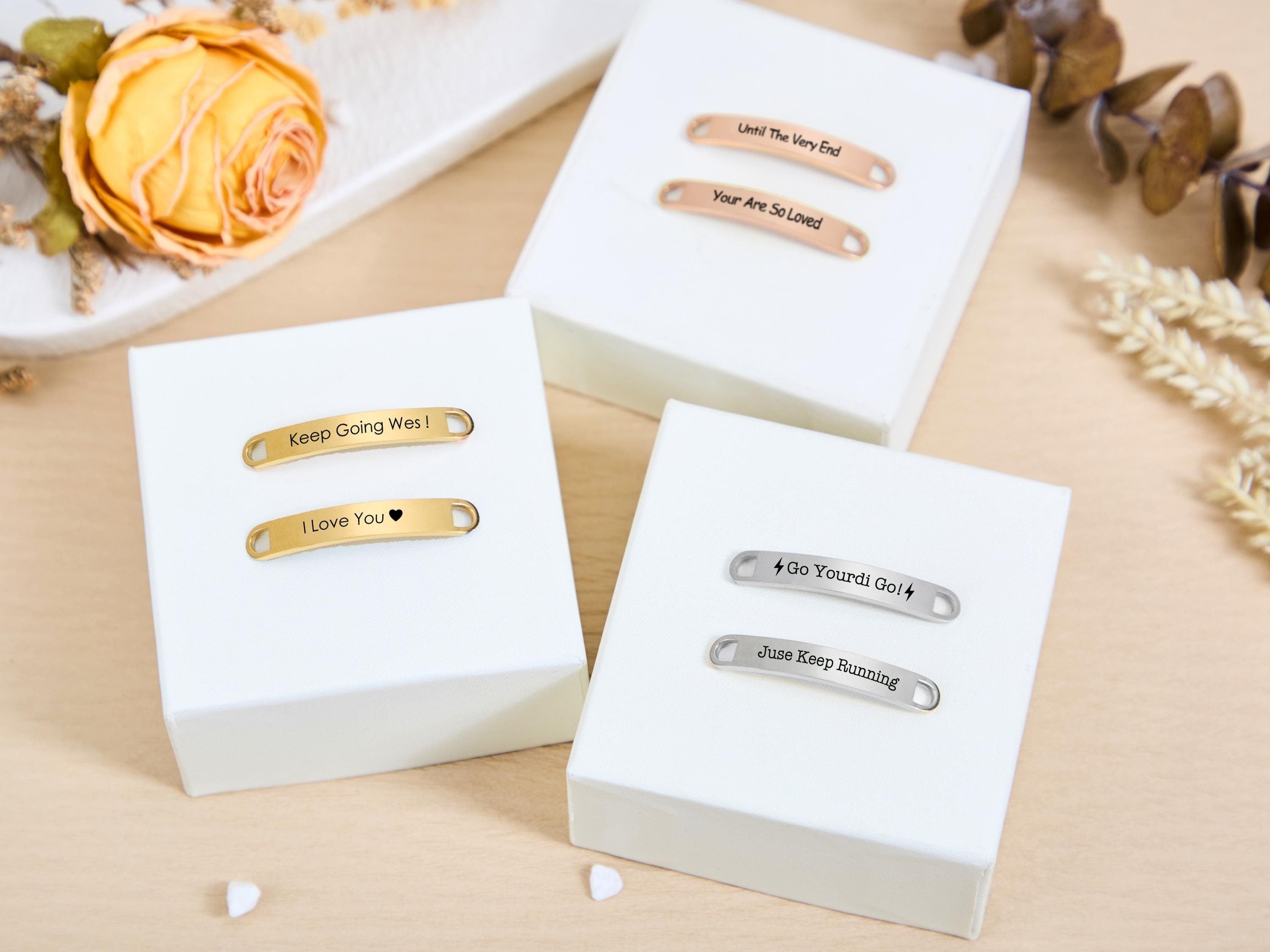 Personalised Metal Shoe Tags, Custom Running Shoe Tags, Metal Shoe Lace ...