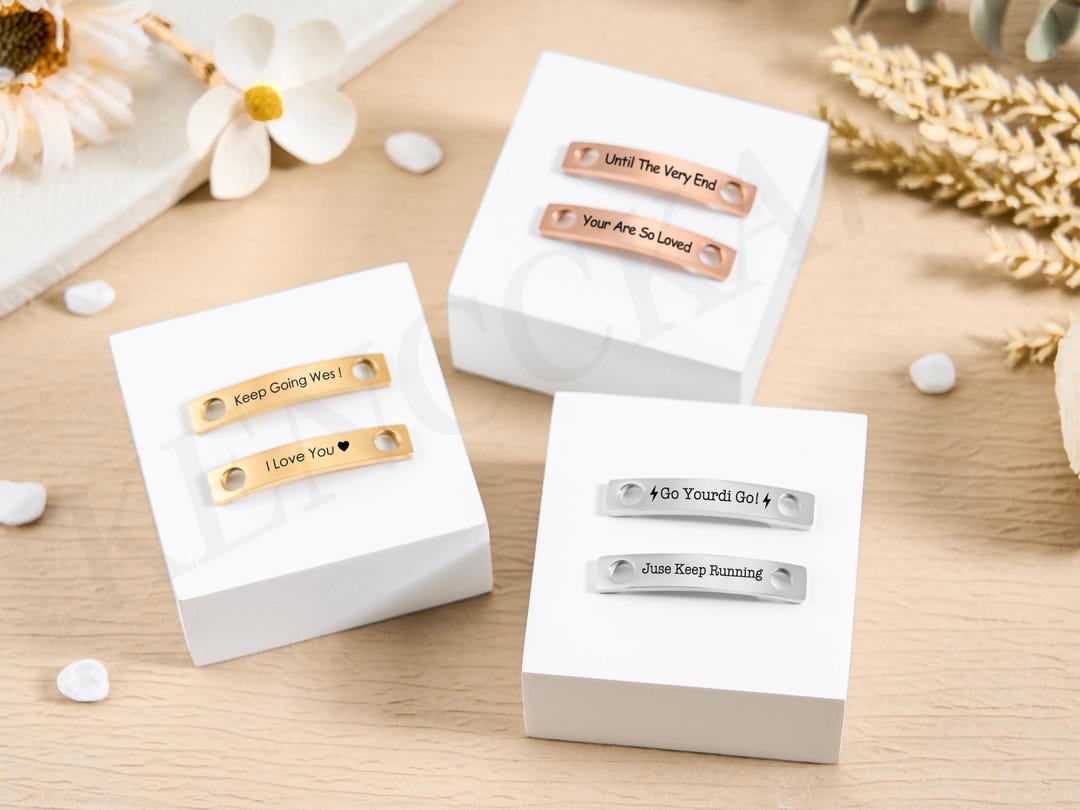 Personalised Metal Shoe Tags, Custom Running Shoe Tags, Metal Shoe Lace ...