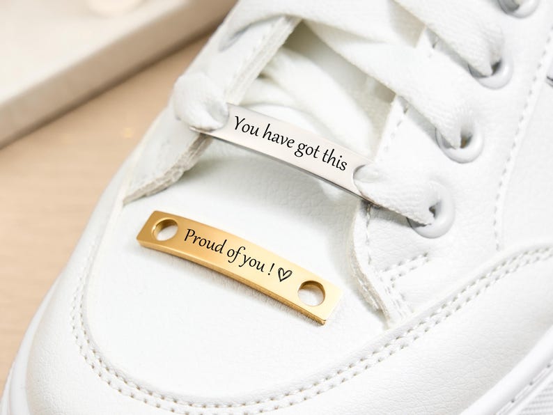 Personalised Metal Shoe Tags, Custom Running Shoe Tags, Metal Shoe Lace ...