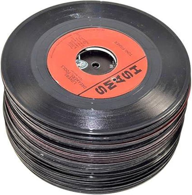 7"/45 RPM Vintage Retro Vinyl Records Juke Box for Craft or Decor Wall ...