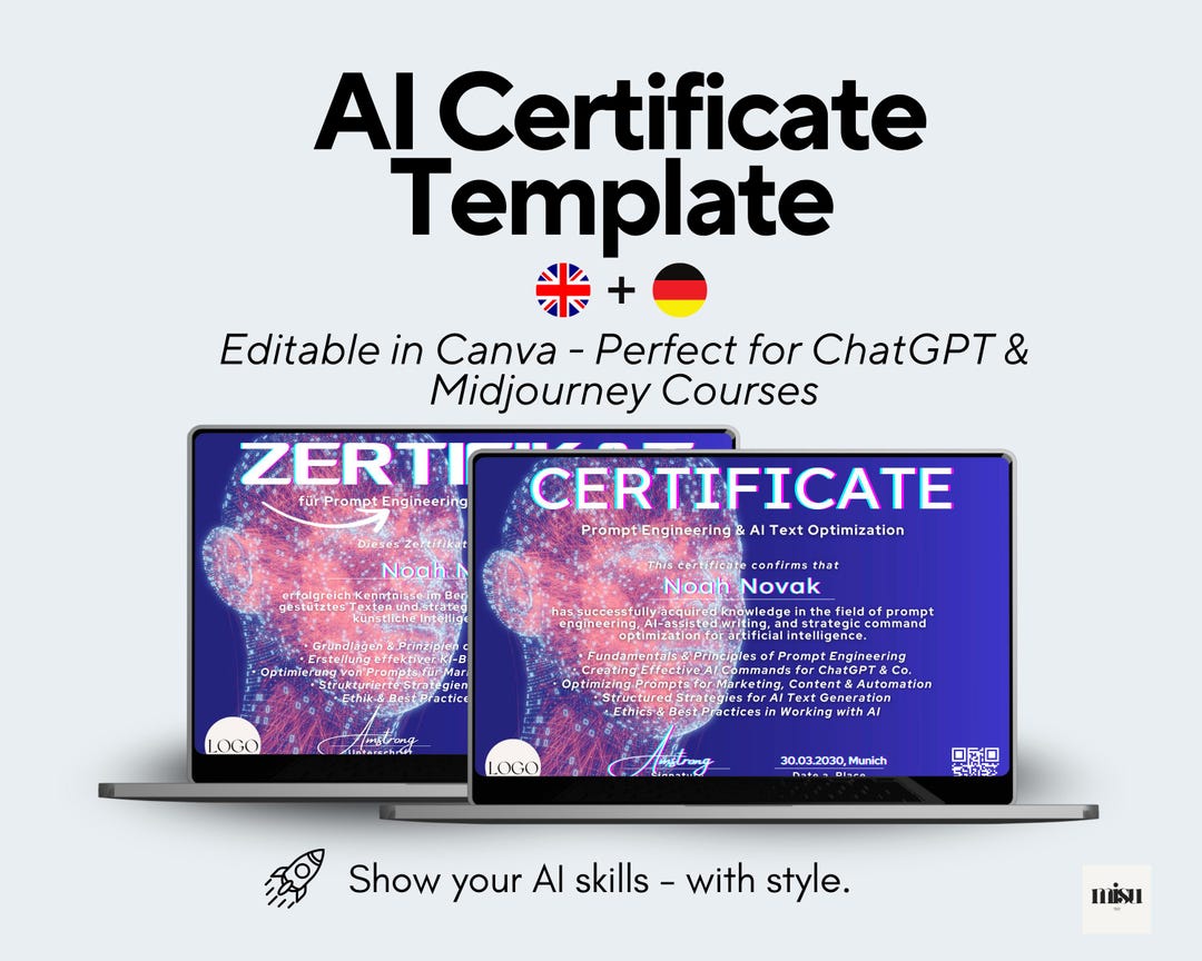 Prompt Engineering Certificate Template | Chatgpt & AI Course ...