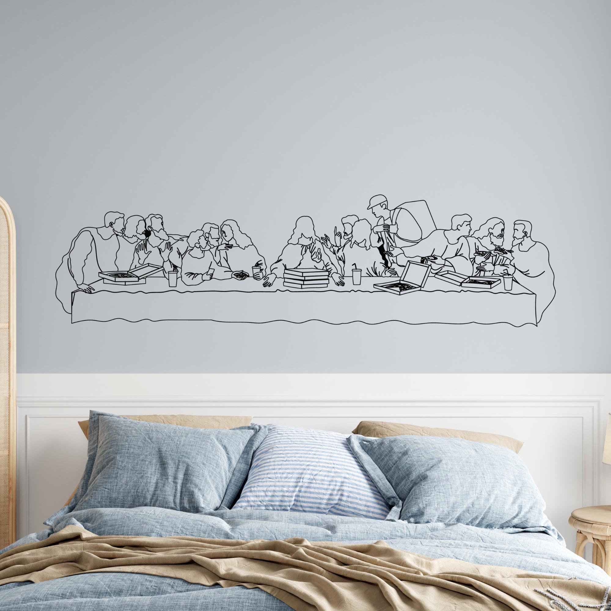 Last Supper Pizza Party Metal Wall Art: Christian Line Art Gift - Etsy