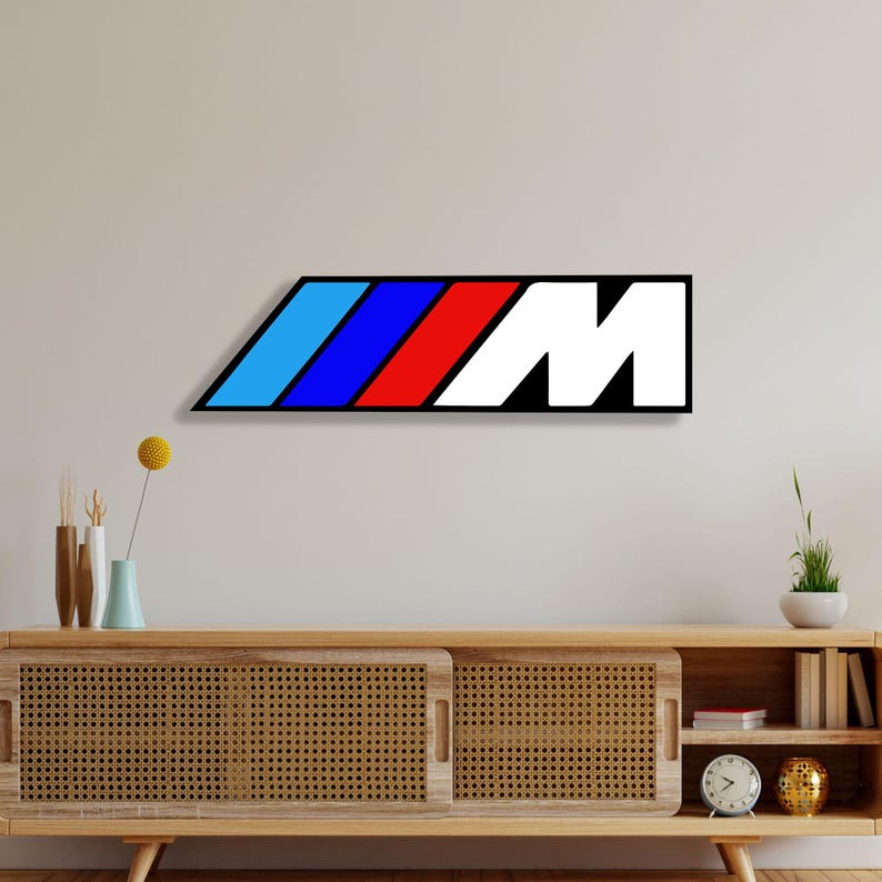 BMW M Logo Metal Wall Art, Colorful BMW Metal Sign, Car Enthusiast Sign ...