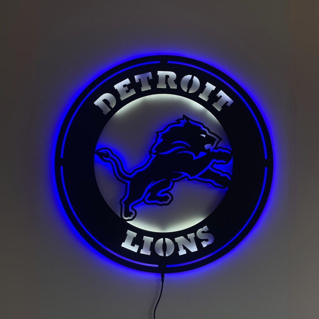 Detroit Football Metal Sign, Cool Lions Football Home Decor, Lions ...