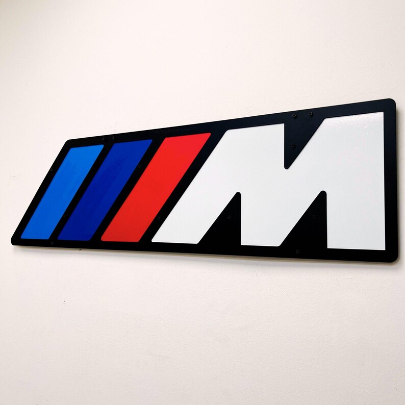 BMW M Logo Metal Wall Art, Colorful BMW Metal Sign, Car Enthusiast Sign ...