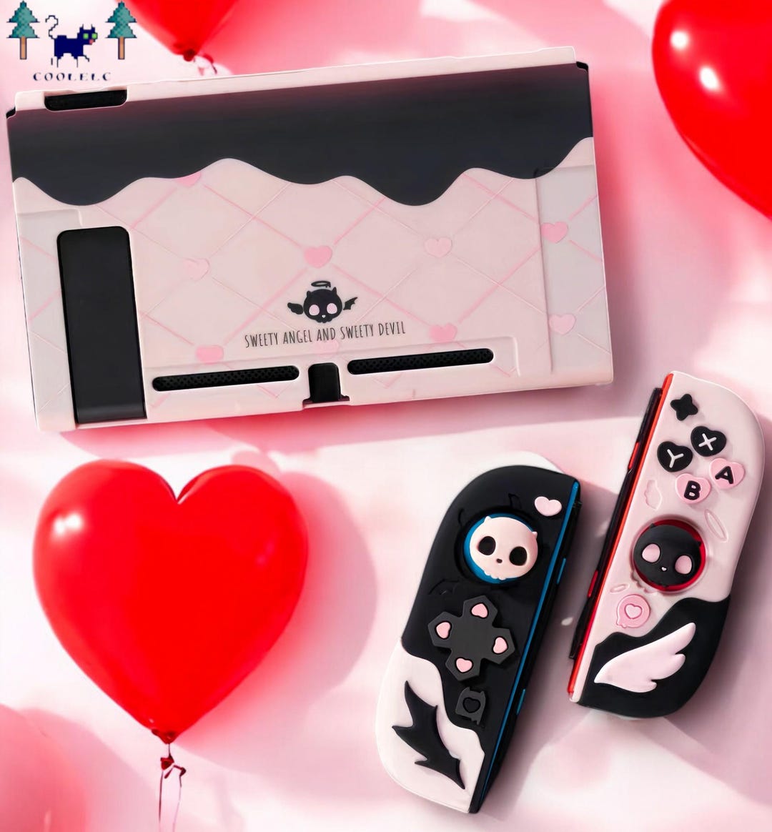 Cute Pink Skull Switch Case, Kawaii Nintendo Switch Case, Nintendo ...