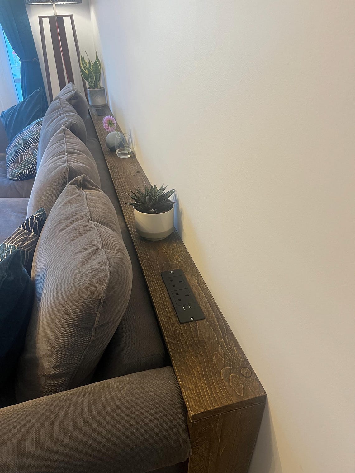 Behind Sofa Console Table With Recessed Sockets - Bespoke Sizes and ...