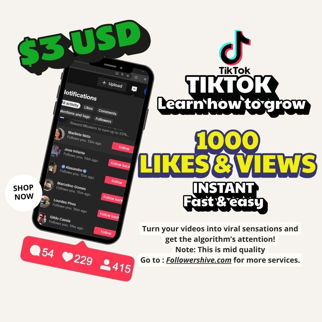1000 Tiktok Likes & Tiktok Views Course Guide for Social Media Boost ...