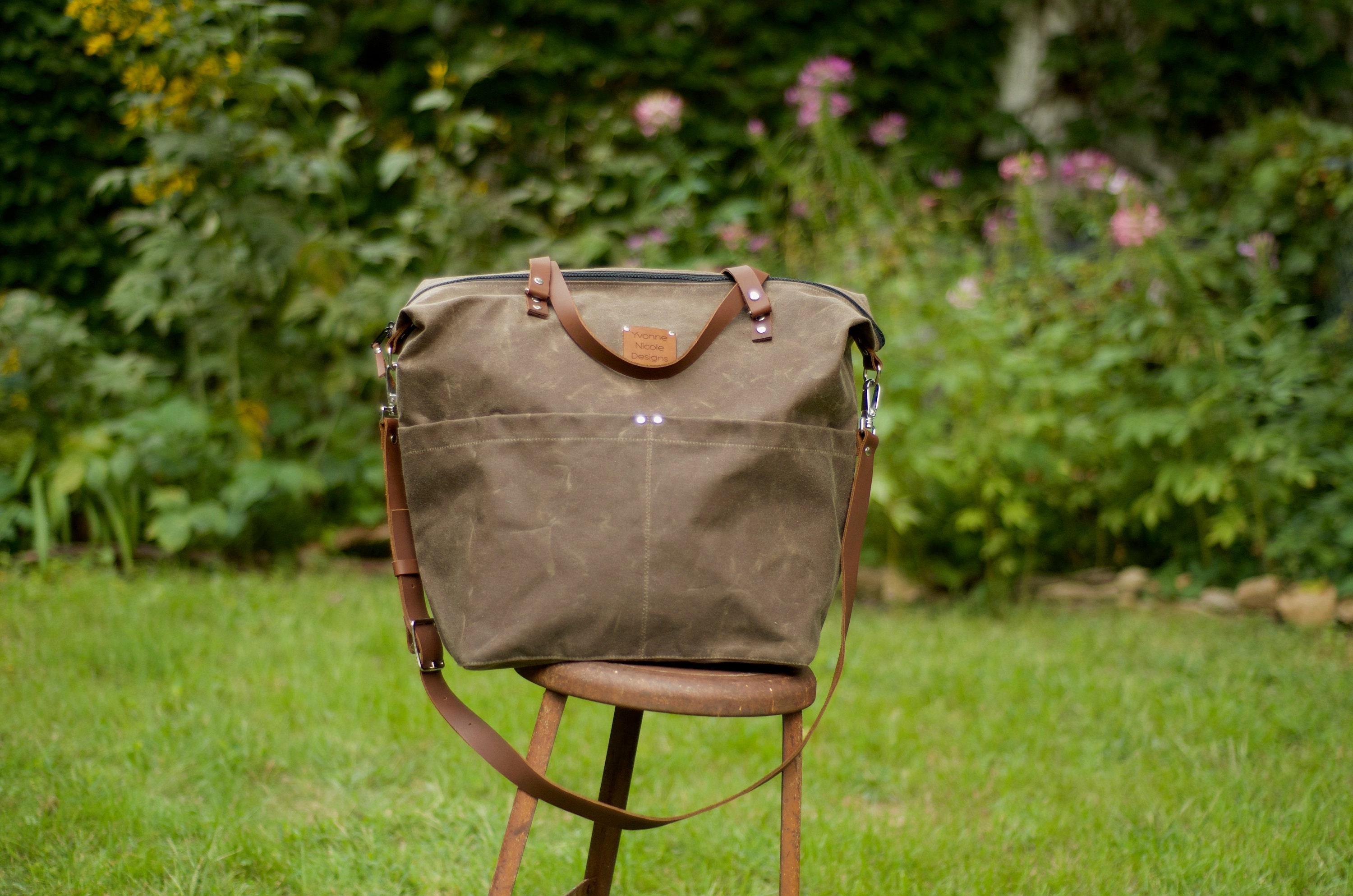 Waxed Canvas Weekender Bag, Overnight Bag, Handcrafted in USA - Etsy