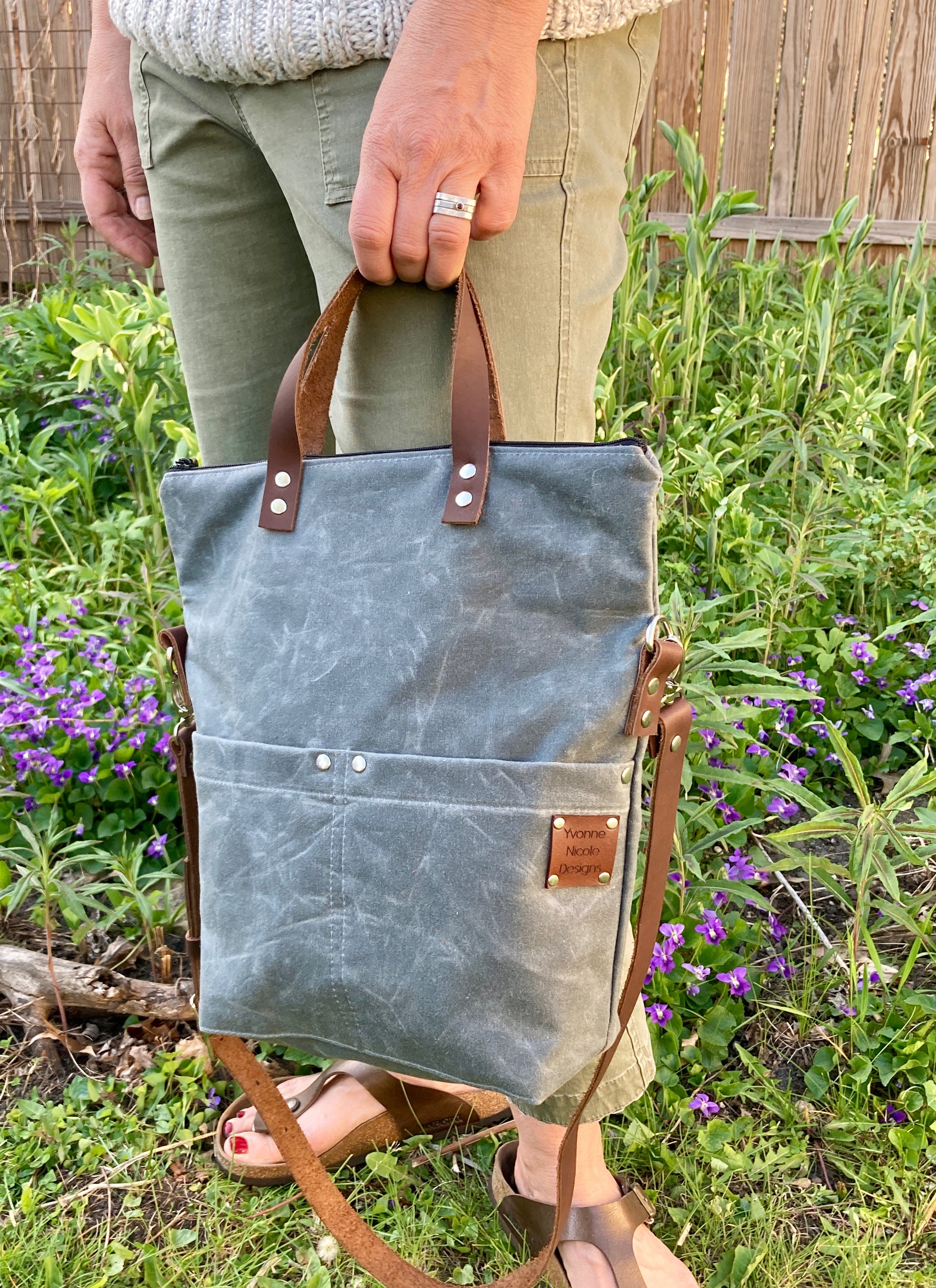 Waxed Canvas Mini Satchel, Cross-body Bag, Messenger Bag, Handcrafted ...