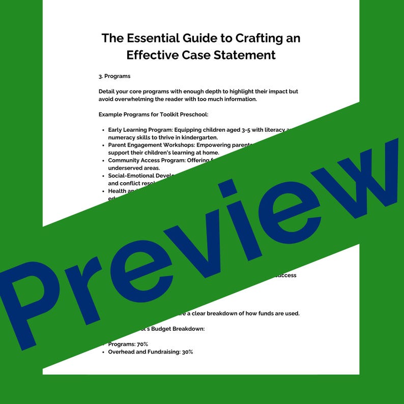 Nonprofit Case Statement Template & Guide | Fundraising Case for ...