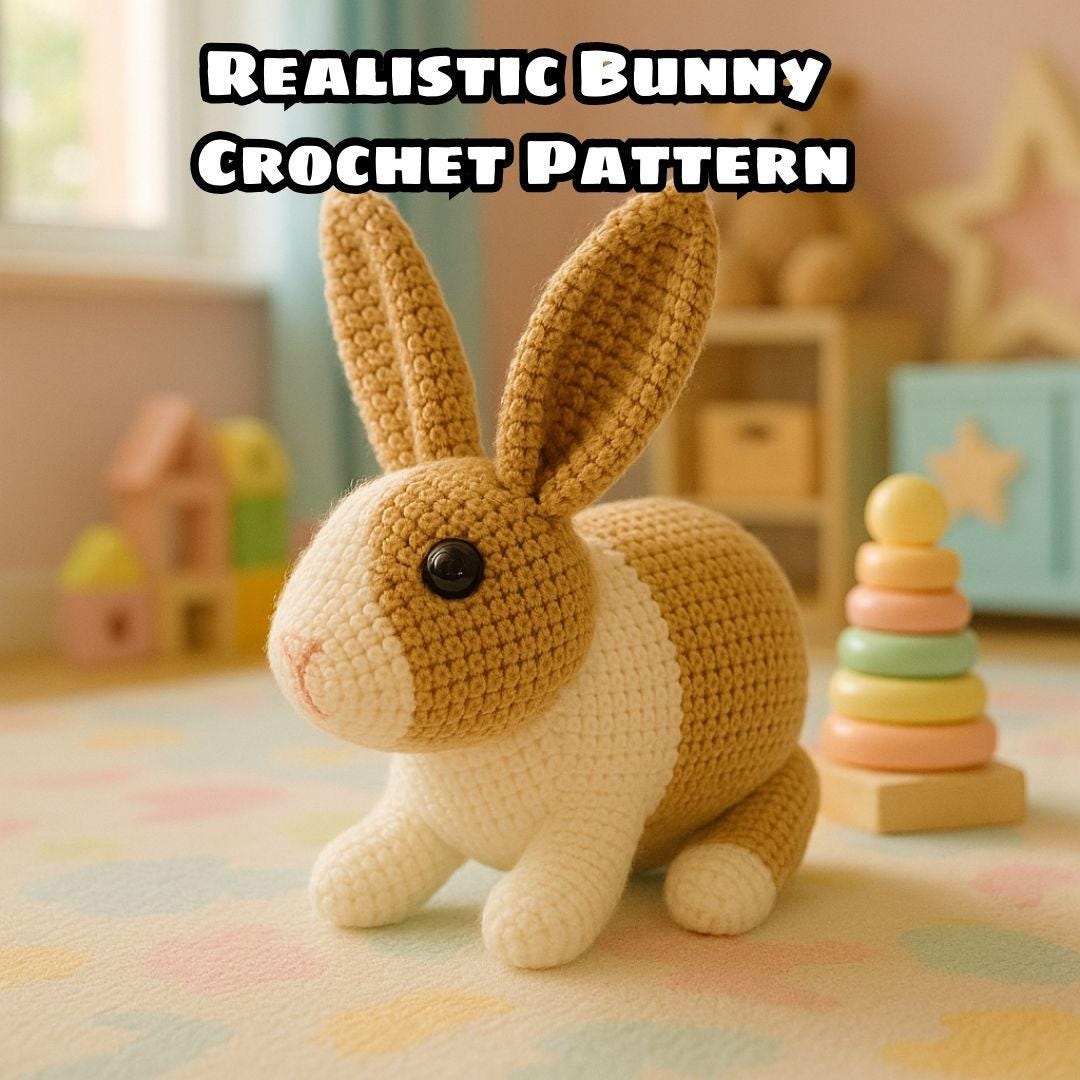 Realistic Bunny Crochet Pattern – Amigurumi Easter Plush Rabbit ...