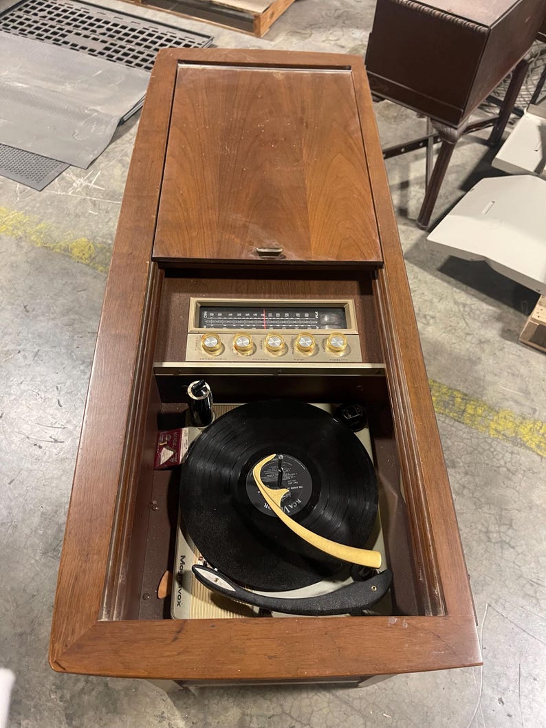 Vintage Record Player Console Table - Etsy