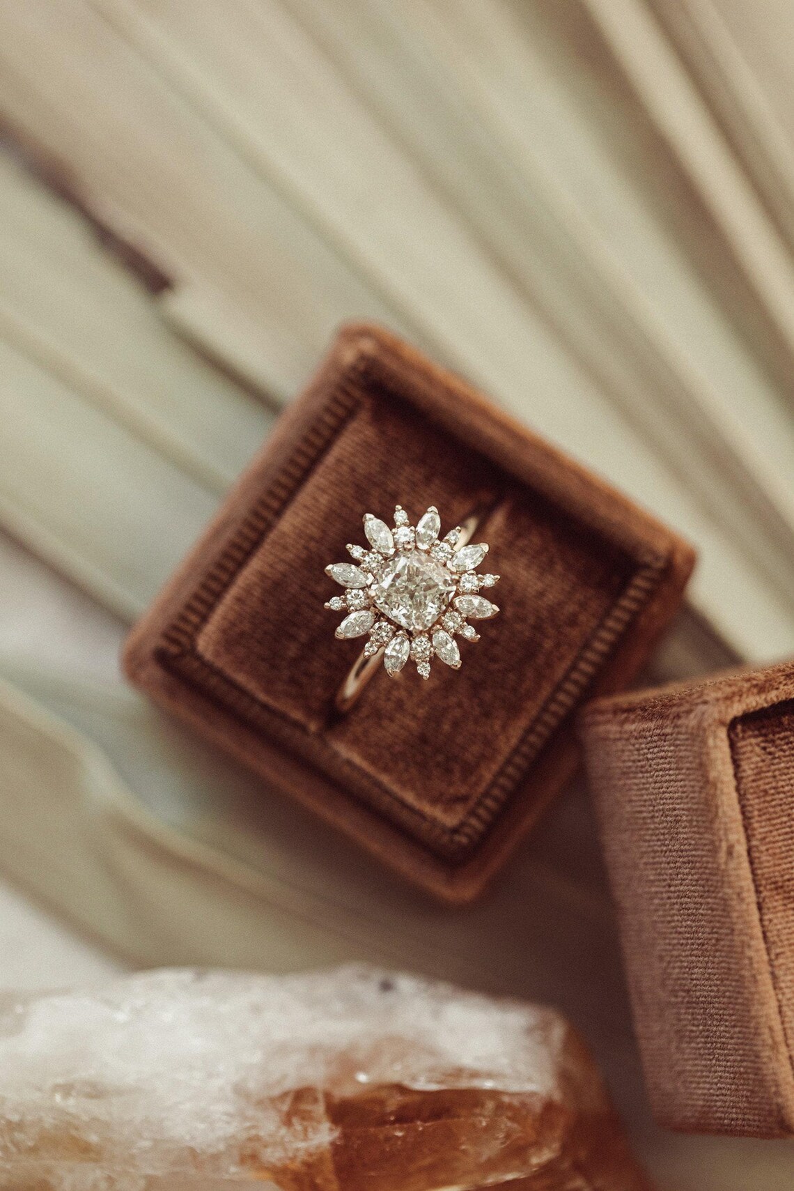 1.5 Ct Starburst Cushion Cut With Small Marquise Moissanite Engagement ...
