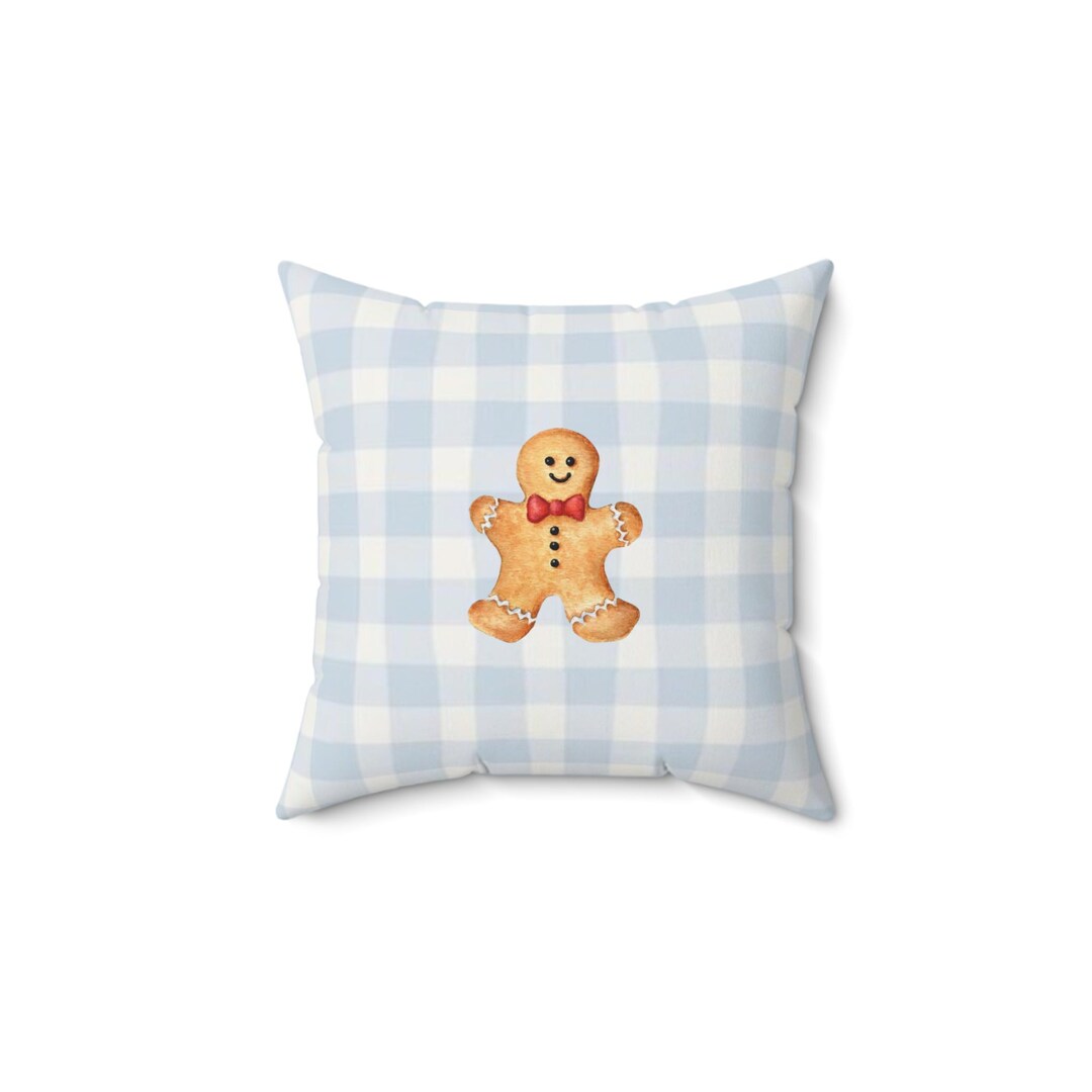 Gingerbread Man Decor Pillow, Cozy Holiday Cushion, Festive Home Accent ...