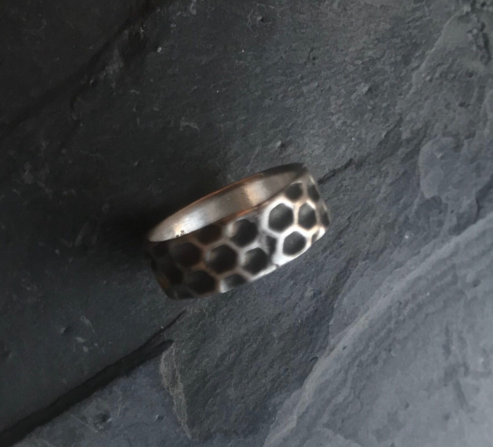 Honeycomb Ring Bee Ring Sterling Silver Ring With 22K Gold - Etsy