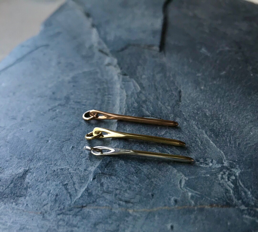14K Gold Sewing Needle Charm Bracelet Charm Necklace Charm - Etsy