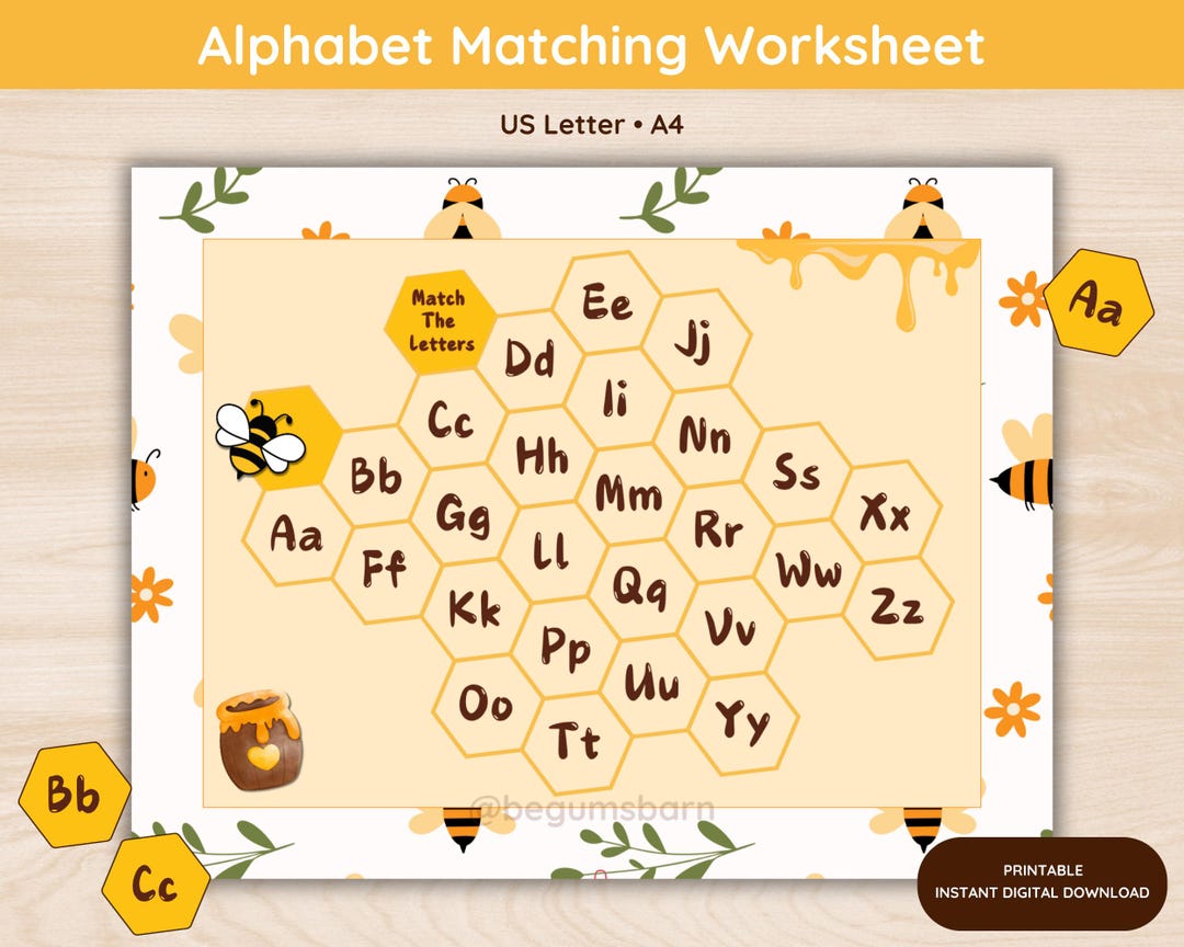 Alphabet Matching Activity, Busy Book Page, Toddler Learning Binder ...