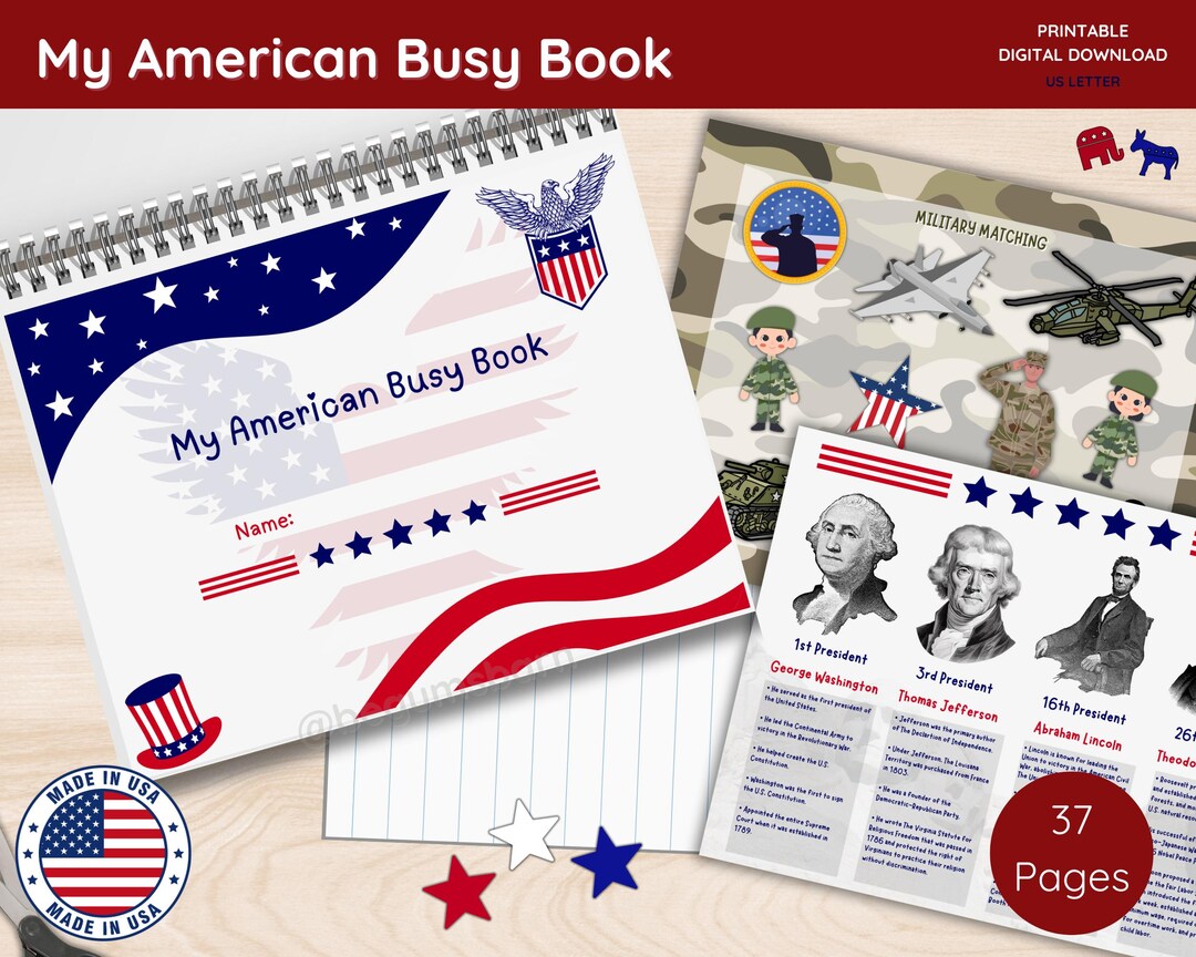 American Busy Book Printable, US History Worksheets, American History ...