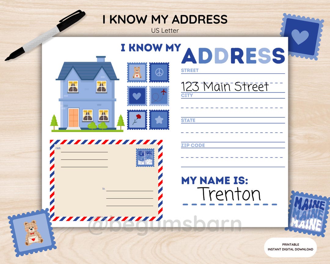 Address Practice Worksheet: Montessori Homeschool Printable - Etsy