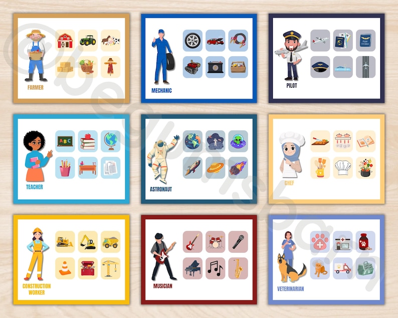 Professions Matching Activity: Community Helpers Printable (PDF) - Etsy