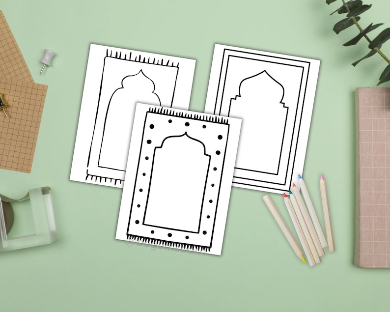 Color Your Own Prayer Mat Printable: Islamic Kids Activity (digital ...