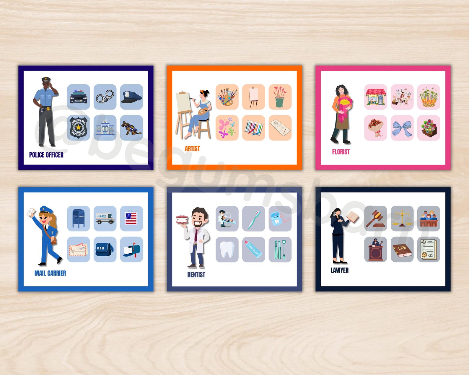 Professions Matching Activity: Community Helpers Printable (PDF) - Etsy