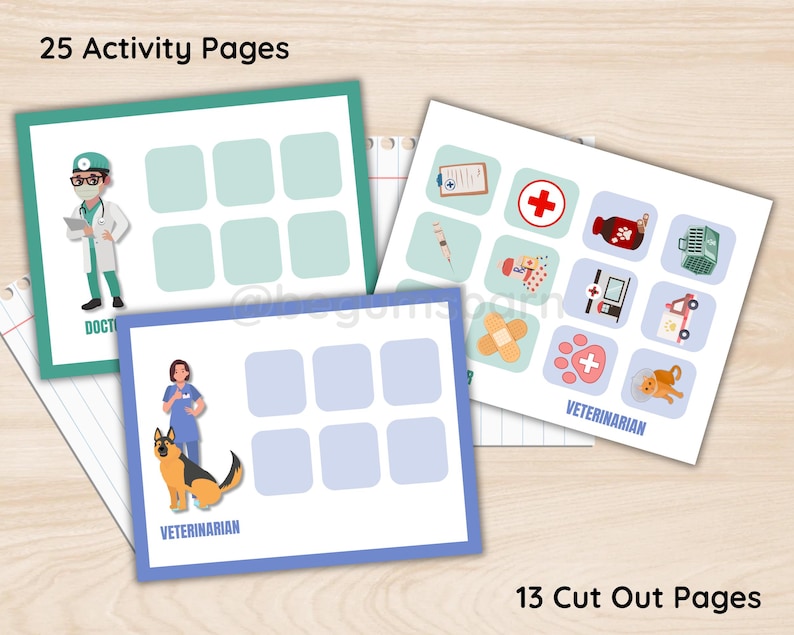 Professions Matching Activity: Community Helpers Printable (PDF) - Etsy