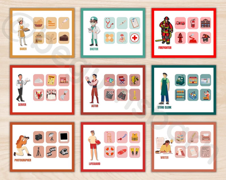 Professions Matching Activity: Community Helpers Printable (PDF) - Etsy