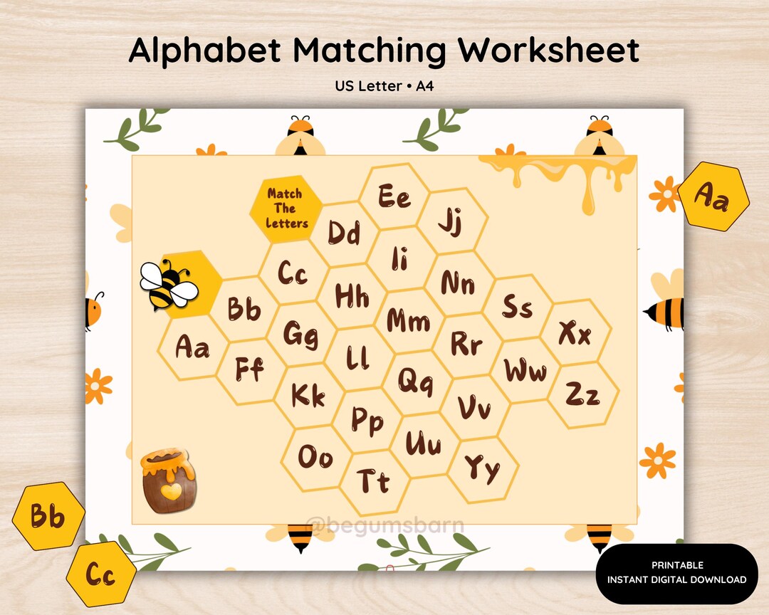 Alphabet Matching Activity: ABC Learning Game (PDF) - Etsy Canada