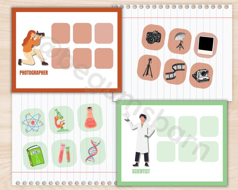 Professions Matching Activity: Community Helpers Printable (PDF) - Etsy