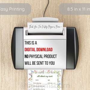 All About Aunt Printable, Mothers Day Printable, Mothers Day Activity ...