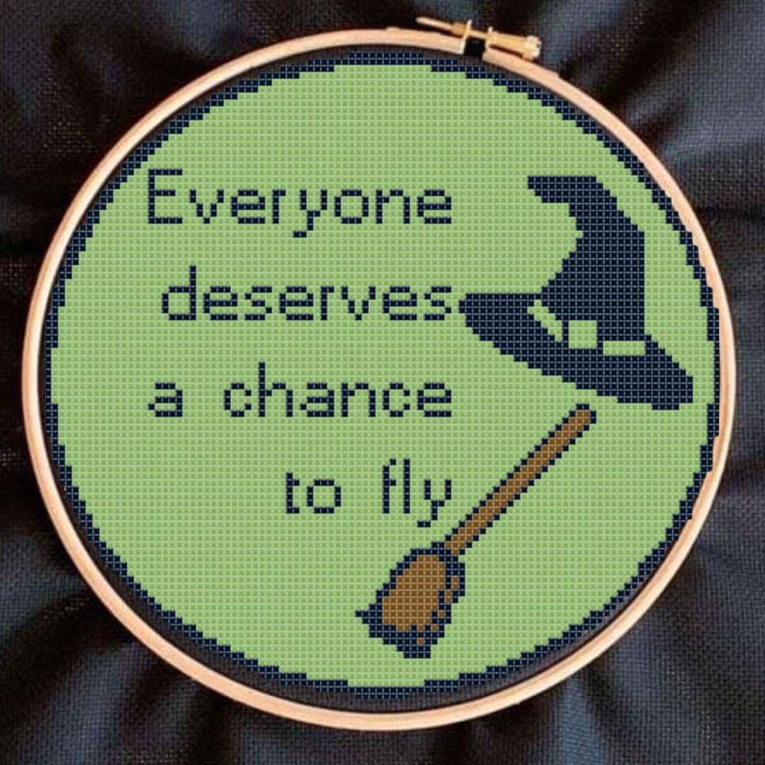 Defying Gravity Cross Stitch Pattern – Wicked Musical Inspired ...