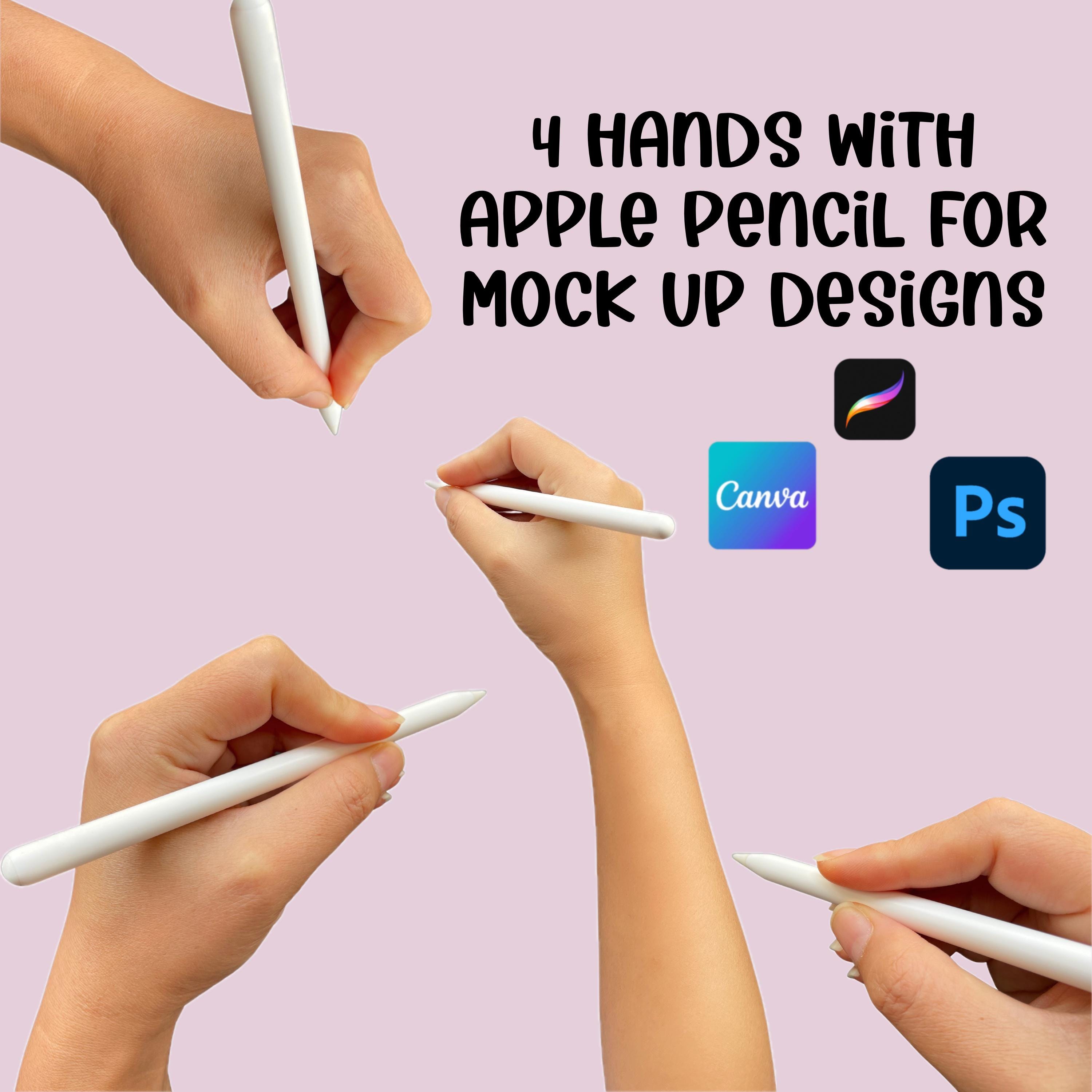 Apple Pencil Hand Mockup Set: Canva-compatible Designer Mockups ...