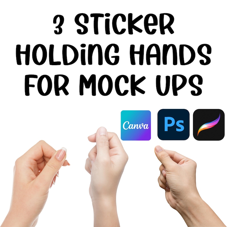 Hands Holding Sticker Mockups – Realistic for Sticker Mock Ups Use in ...