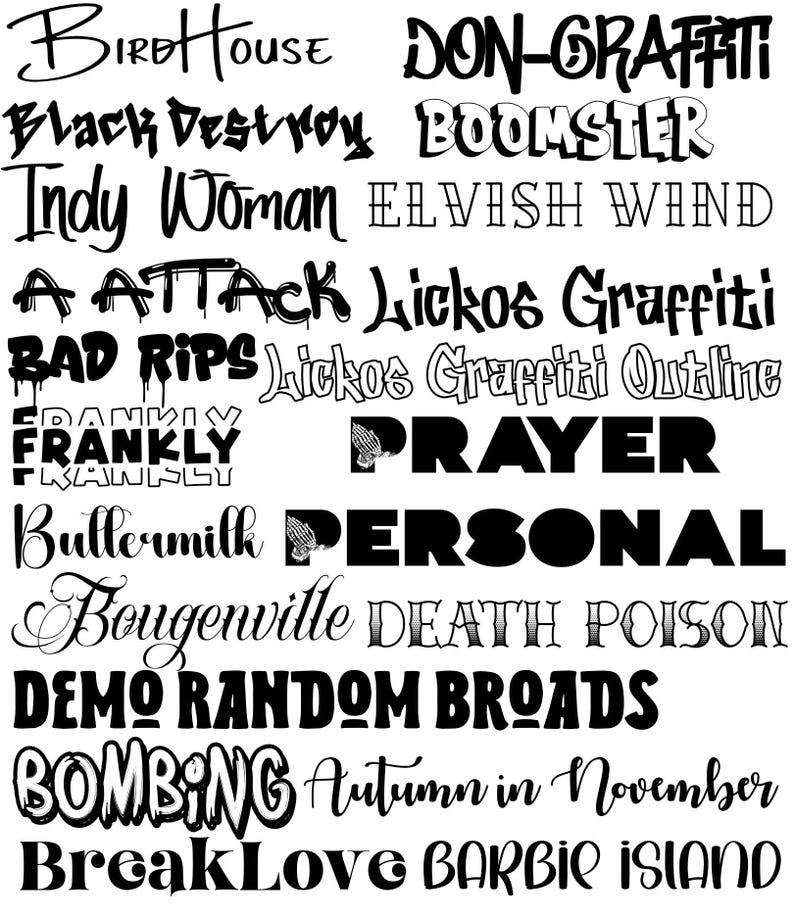 20+ Graffiti & Cursive Procreate Fonts: Urban Font Collection - Etsy