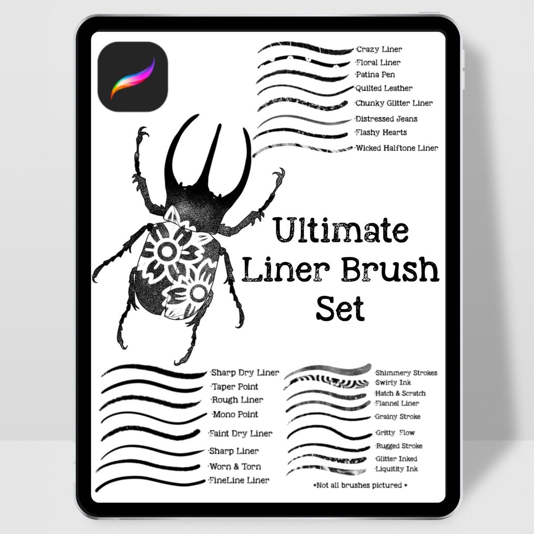 Procreate Liner Brush Set Outliner Textured Patterned Shading Stipple ...