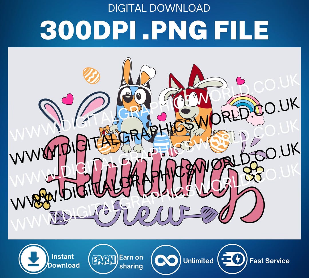 Blue Heeler Easter PNG, Happy Easter Png, Blue Cartoon Dog, Digital ...