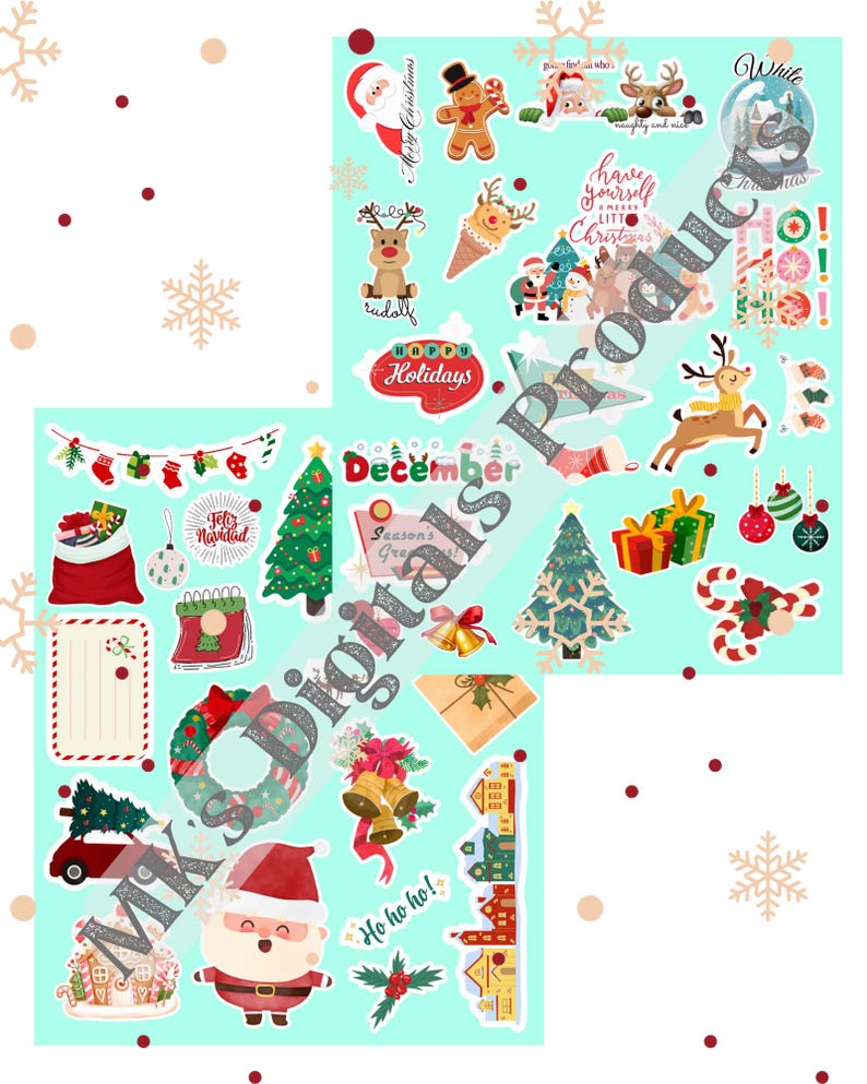 Printable Christmas Stickers - Etsy