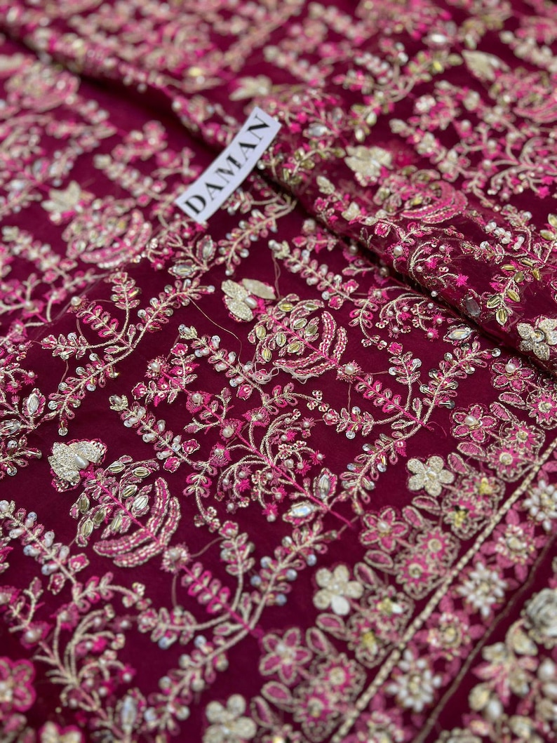 Pakistani Bridal Fuchsia Gown With Sharara Suit, Bridal Gown Dress ...