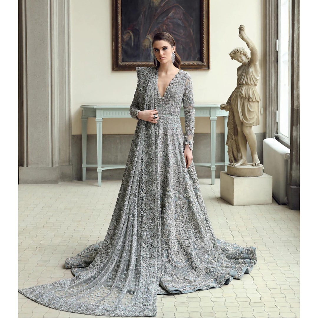 Customized Pakistani Nikkah Wedding Wear Peshwas Dress, Indian Suits ...