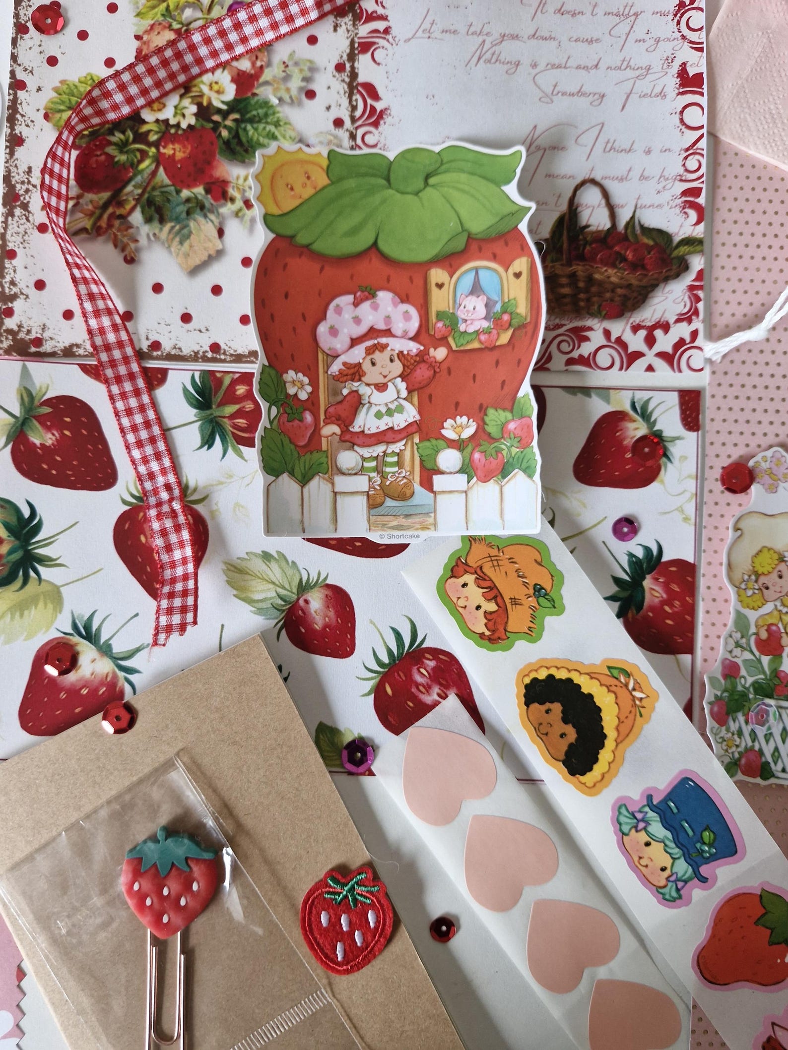 Strawberry Shortcake Stickers Papers Cards Scrapbooking and Journalling Supplies - Etsy