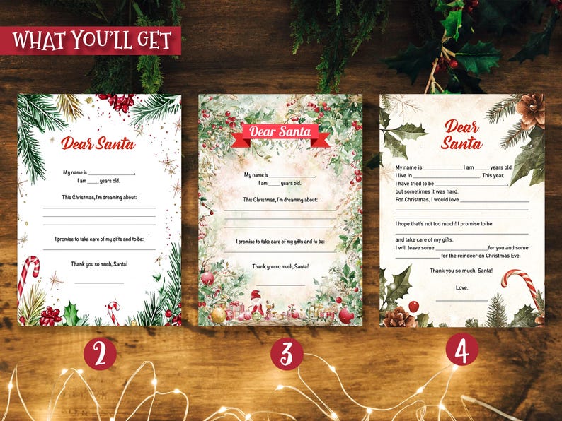 Letter to Santa Claus Santa Letter Template Santa Letter Printables ...