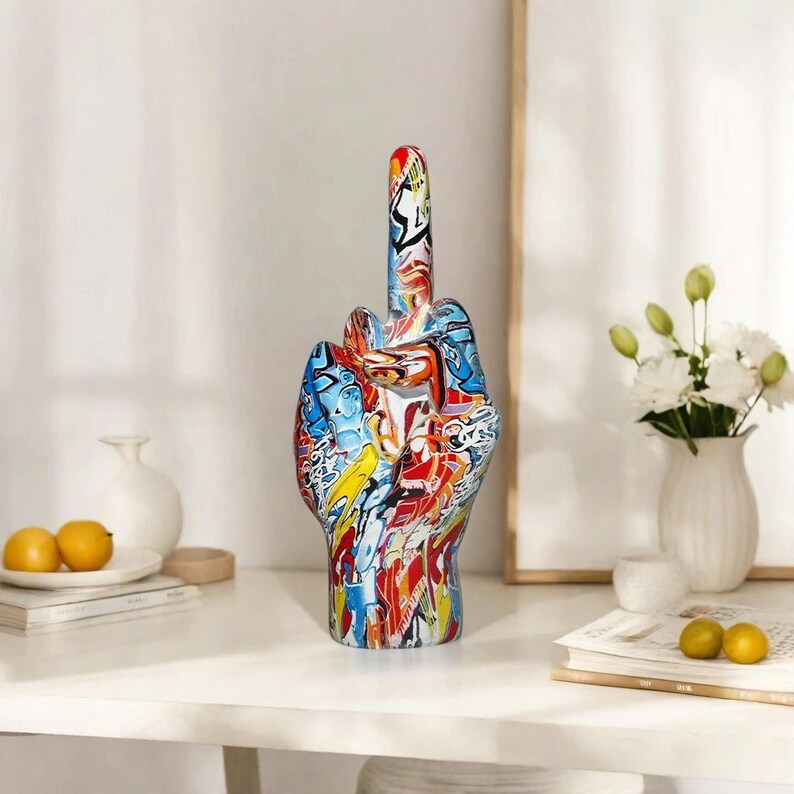 Graffiti Middle Finger Ornament Art and Crafts Resin Gesture Statue ...
