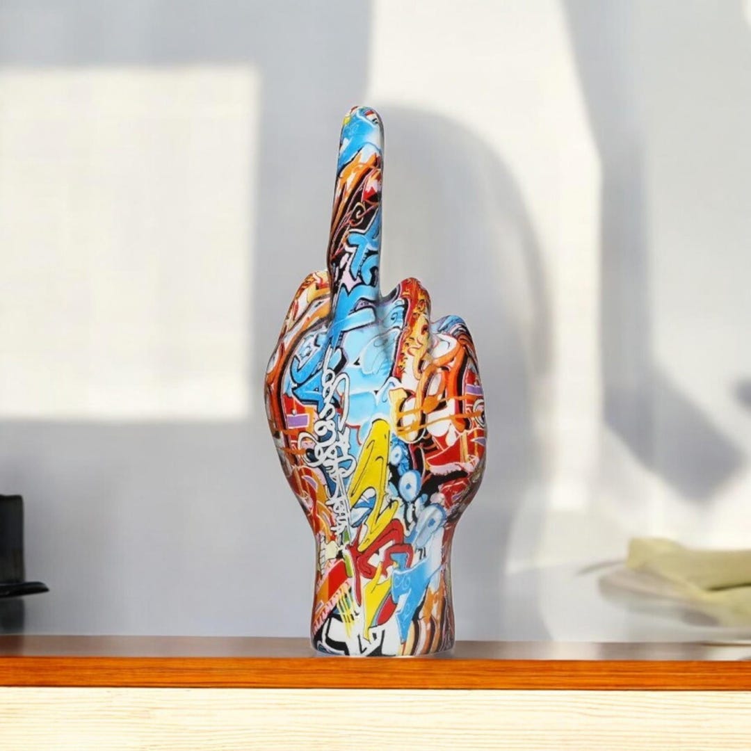Graffiti Middle Finger Ornament Art and Crafts Resin Gesture Statue ...