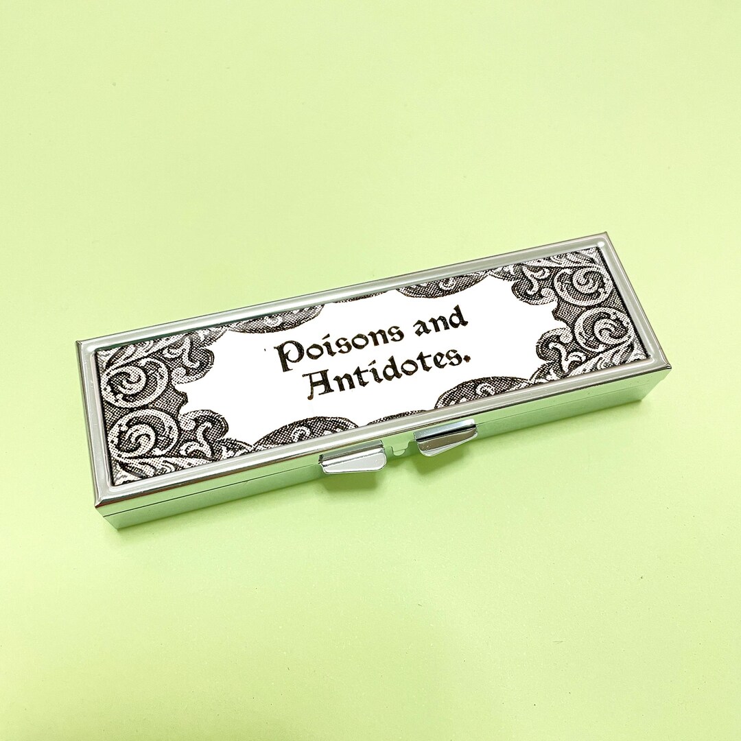 7 Square Compartments, Poisons and Antidotes Pill Box Gifts, Trinket ...