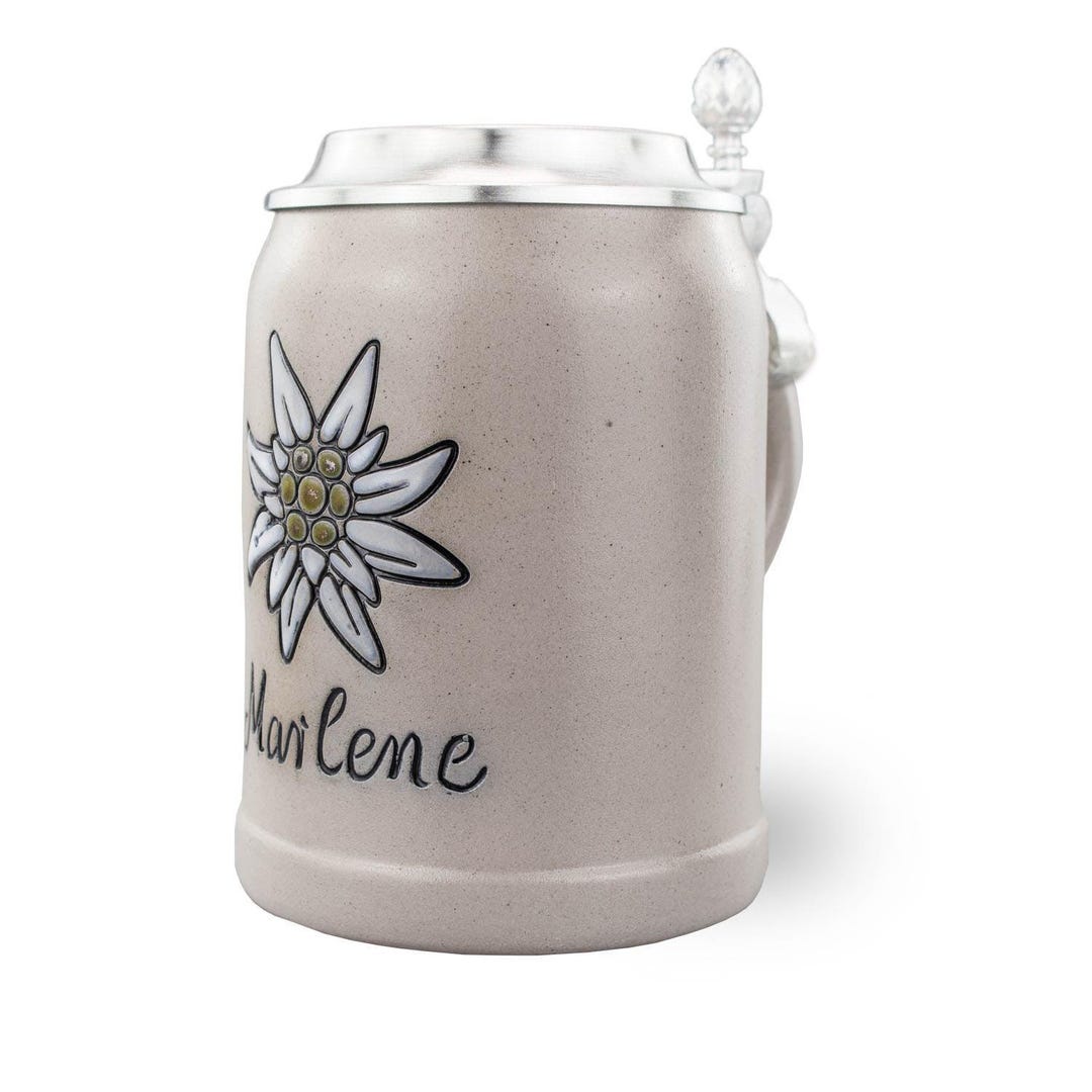 PREMIUM Beer Mug edelweiss Stein Mug Personalized With Name With Pewter ...